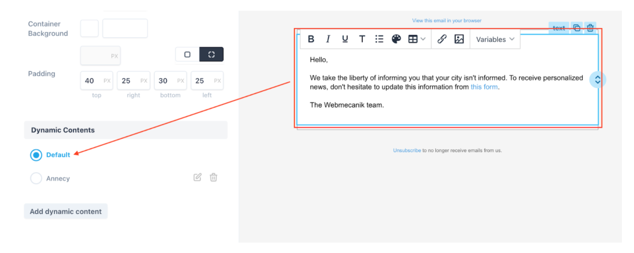 How to create a dynamic content in an email? – Webmecanik